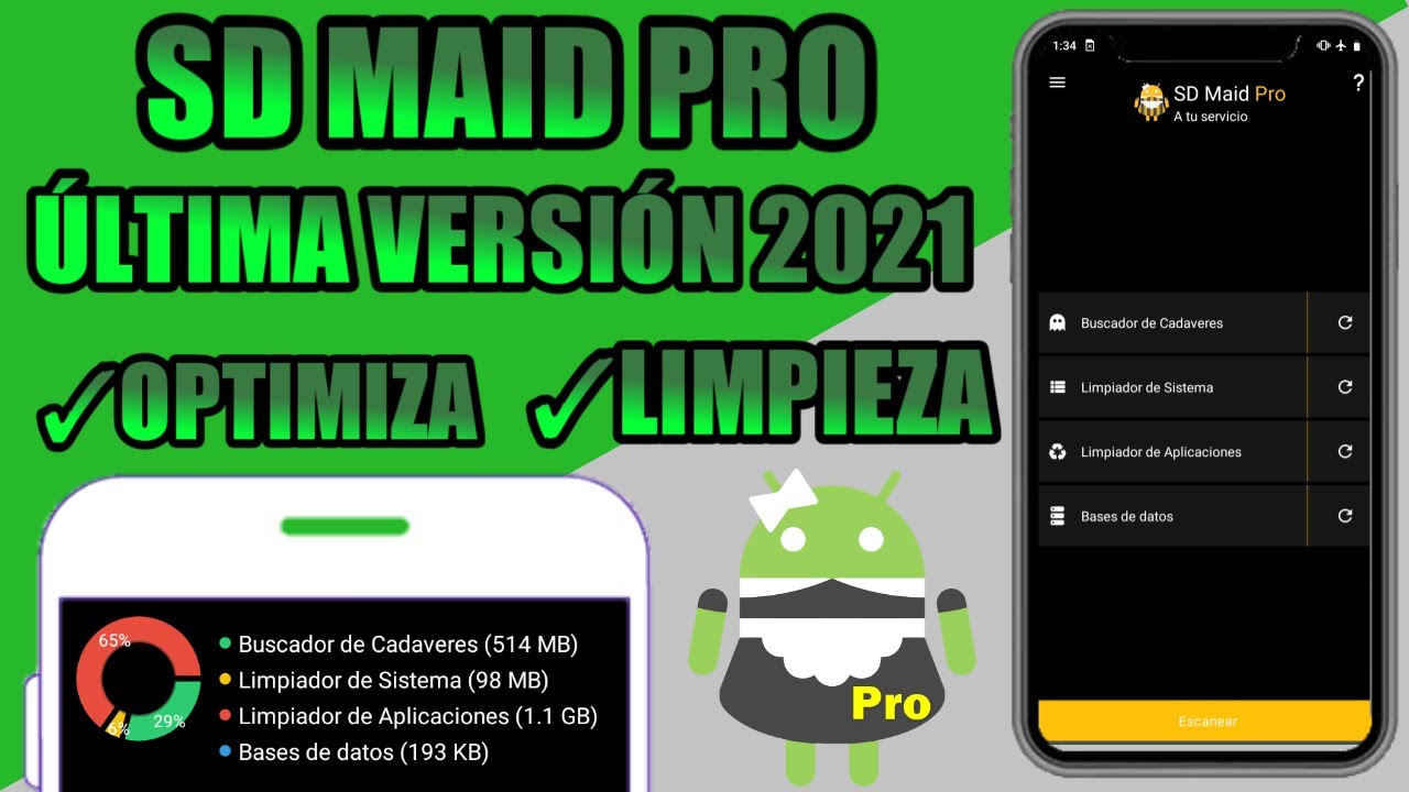 SD MAID PRO (DESBLOQUEADO) OPTIMIZA Y ACELERA TU CELULAR AL 100% 2021 ...