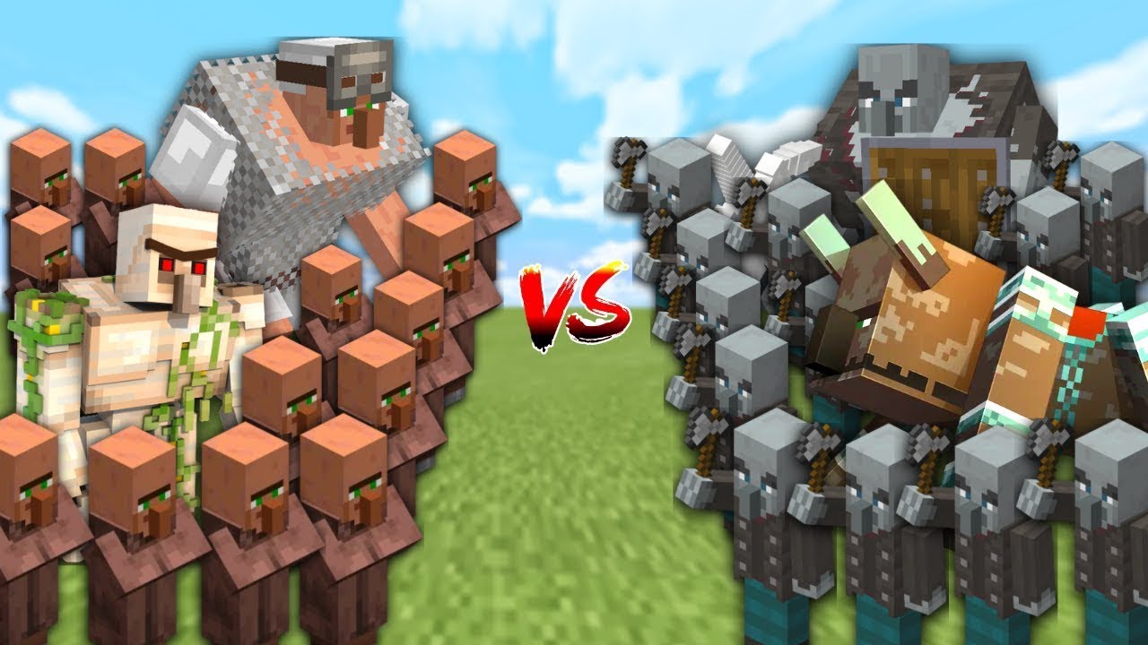 999 PILLAGER VS 999 VILLAGER GUARDS - MINECRAFT MOB BATTLE - YouTube