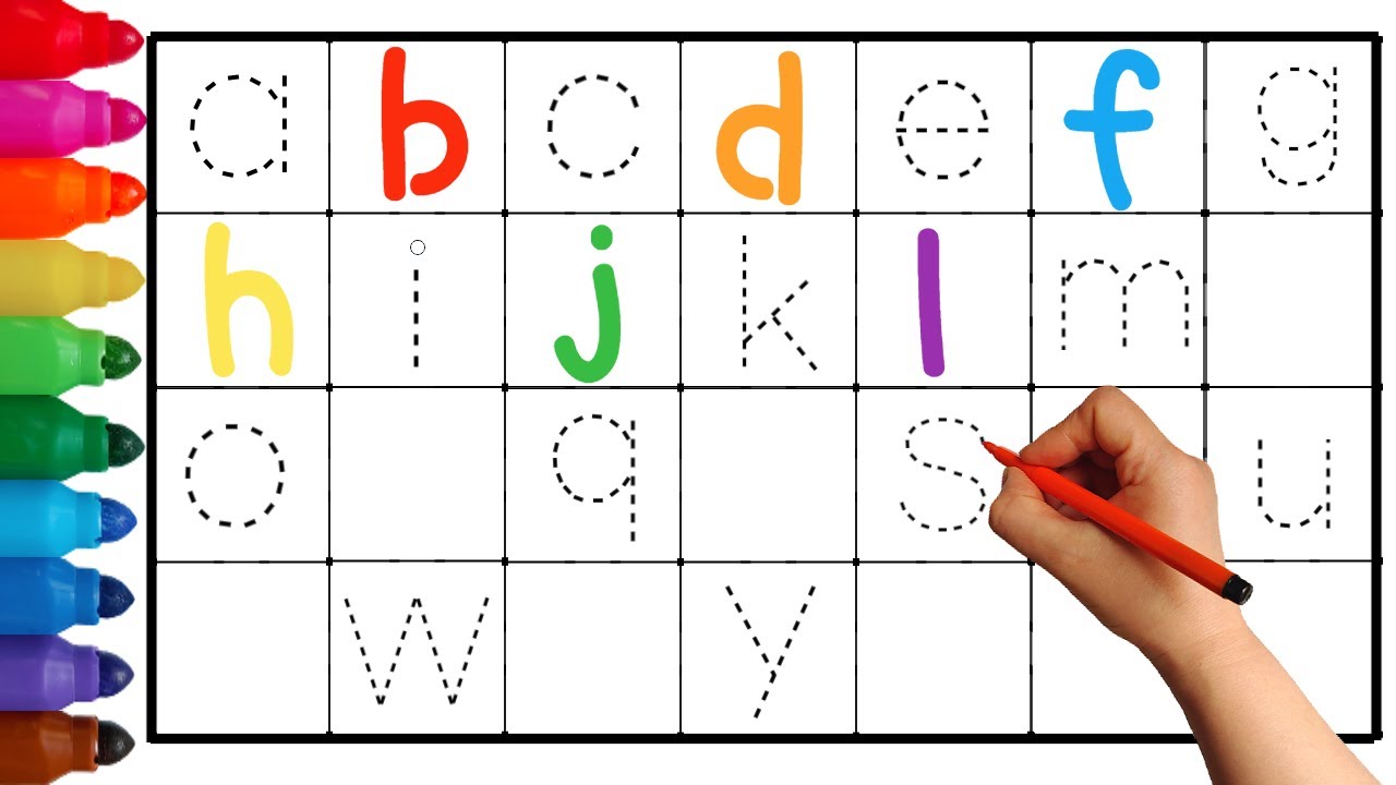 유아와 아이들을 위한 점선 따라 소문자 알파벳 쓰기 모음 Abcd 알파벳 쓰기 Alphabet Song A To Z