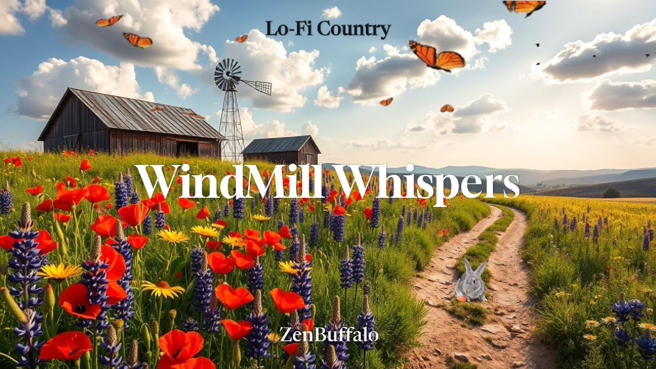🎵 Windmill Whispers | Relaxing Lo-Fi Country Western Music | ️ Rural ...