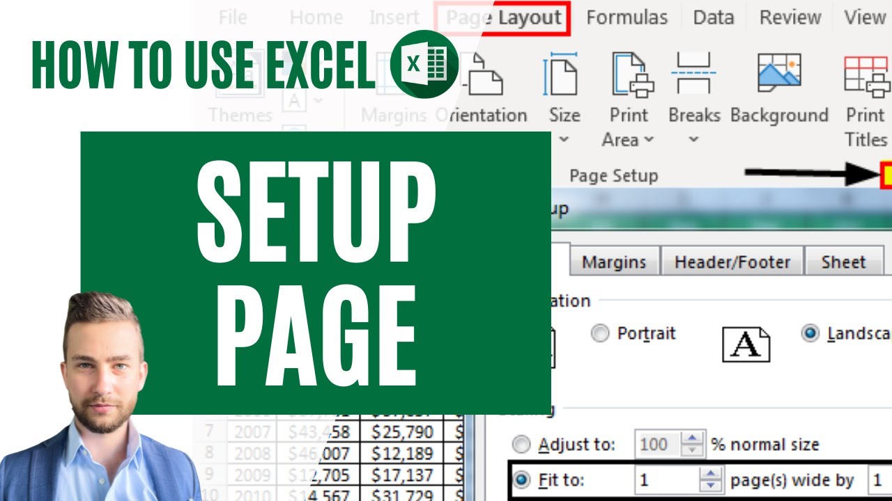 How To Setup Your Page In Excel - YouTube