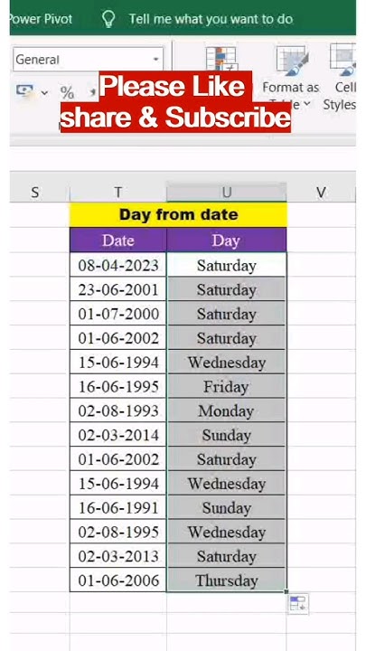 Convert Into Day From Date Exceltech Exceltips Youtube