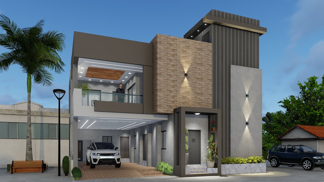 40x40 Feet Modern House Design 3D: 1600 Sqft - YouTube