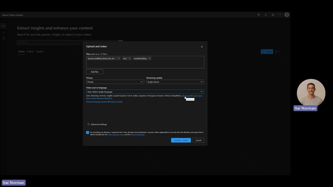 How to upload and index media files to Azure video Indexer - YouTube