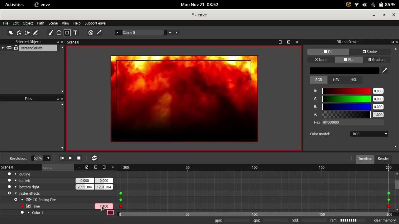 how to create fire and animate in enve using free plugins - YouTube