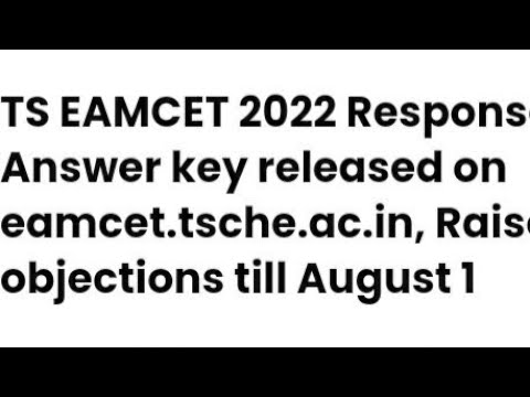 TS EAMCET 2022 ANSWER KEY RELEASED, HOW TO RAISE OBJECTION,LATEST NEWS ...