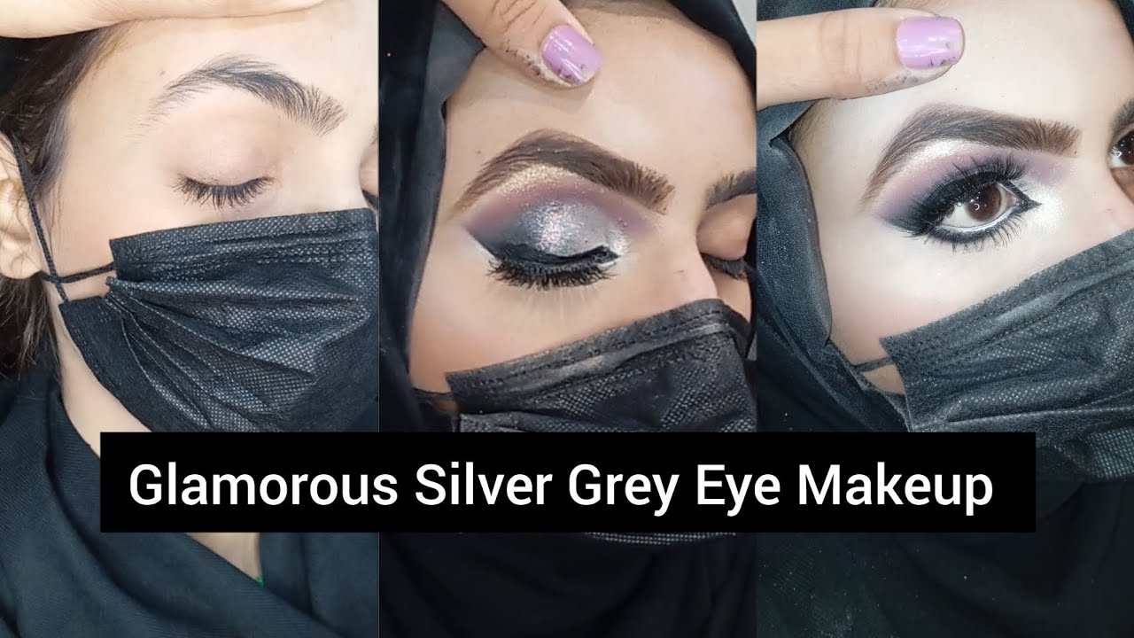 Glamorous Silver Grey Eye Makeup - YouTube