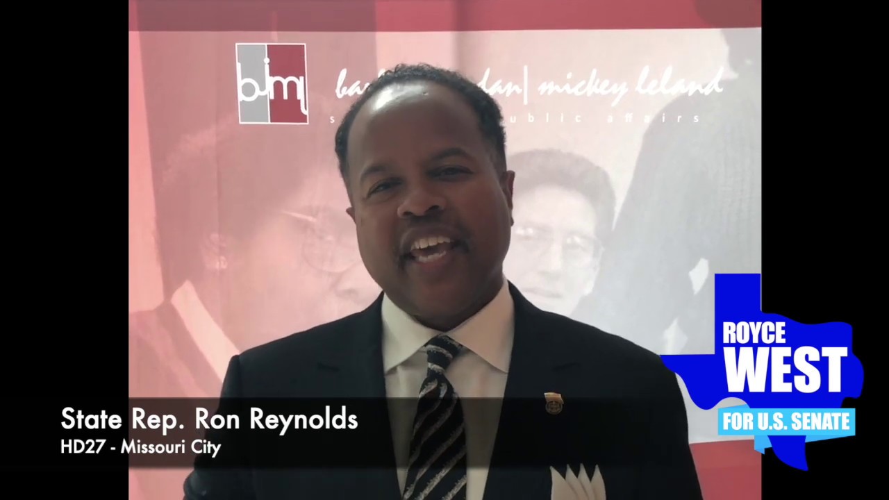 Rep. Ron Reynolds - "Vote Royce West for Senate!" - YouTube