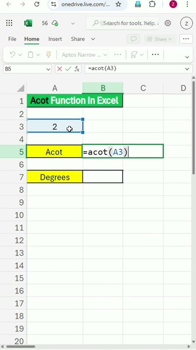 Acot Formula In Excel | Excel Formula | Acot Function | Excel World - YouTube