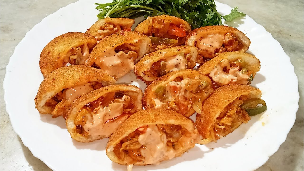 Chicken Bread Pockets | Iftar Special Bread Pockets | Chicken Bread ...