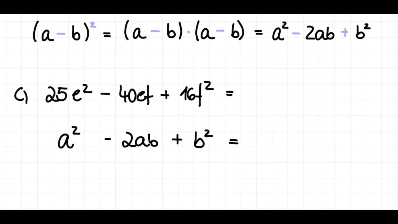 2. Binomische Formel: Beispiel 3 - YouTube