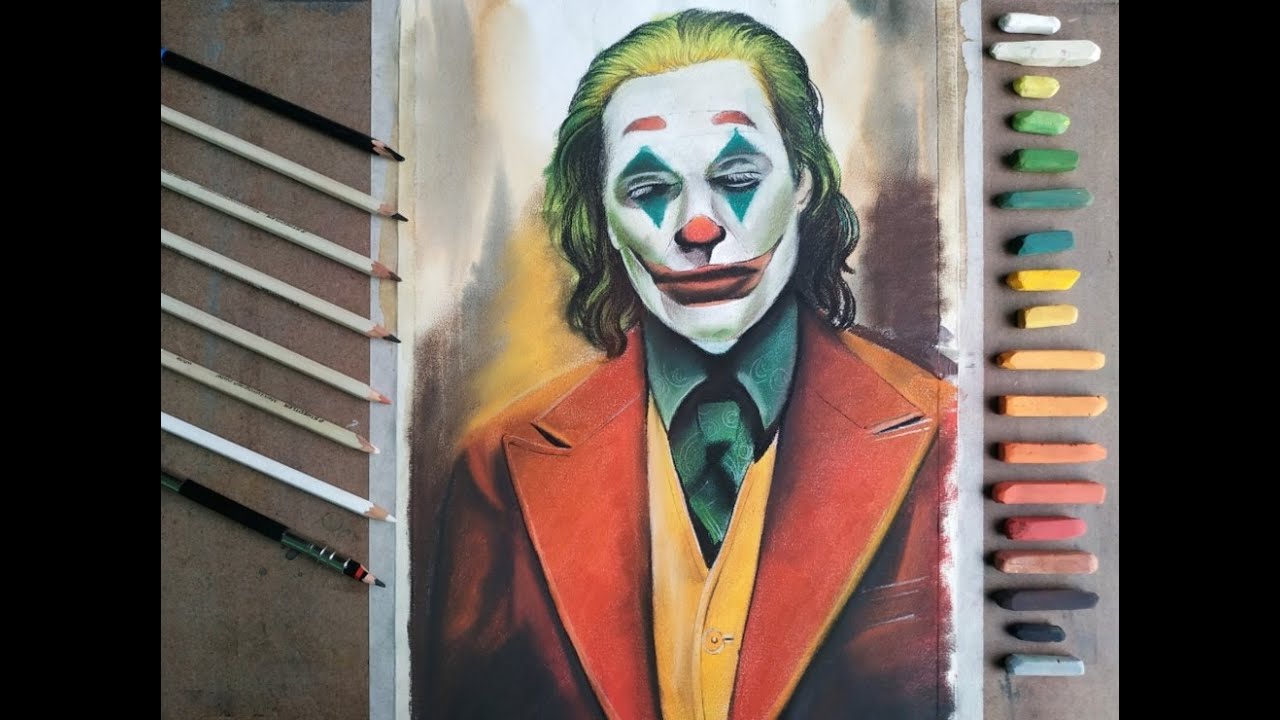 Joker drawing ( Joaquin phoenix) || soft pastel portrait step by step ...