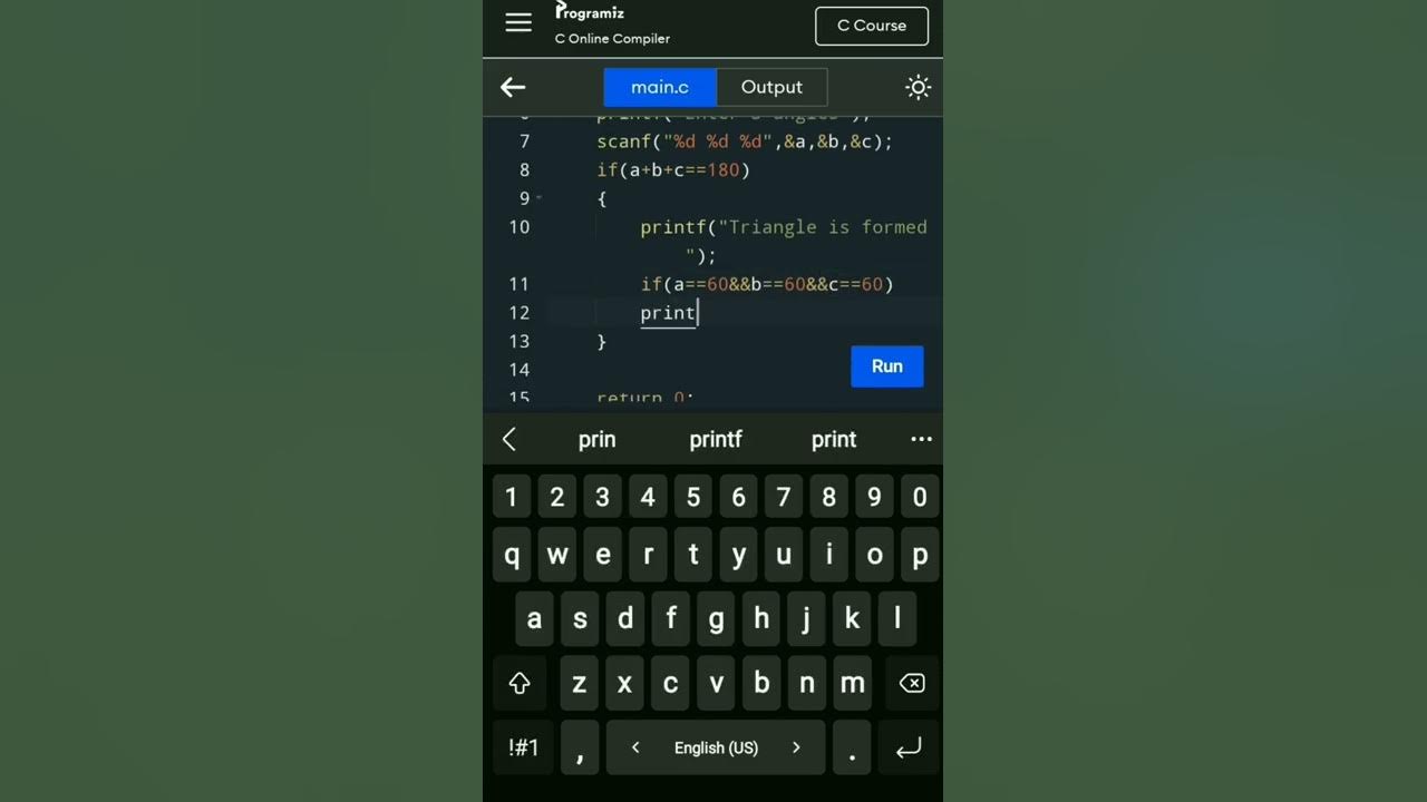 C programming || triangle equilateral or right angle #shorts #programming #coding - YouTube