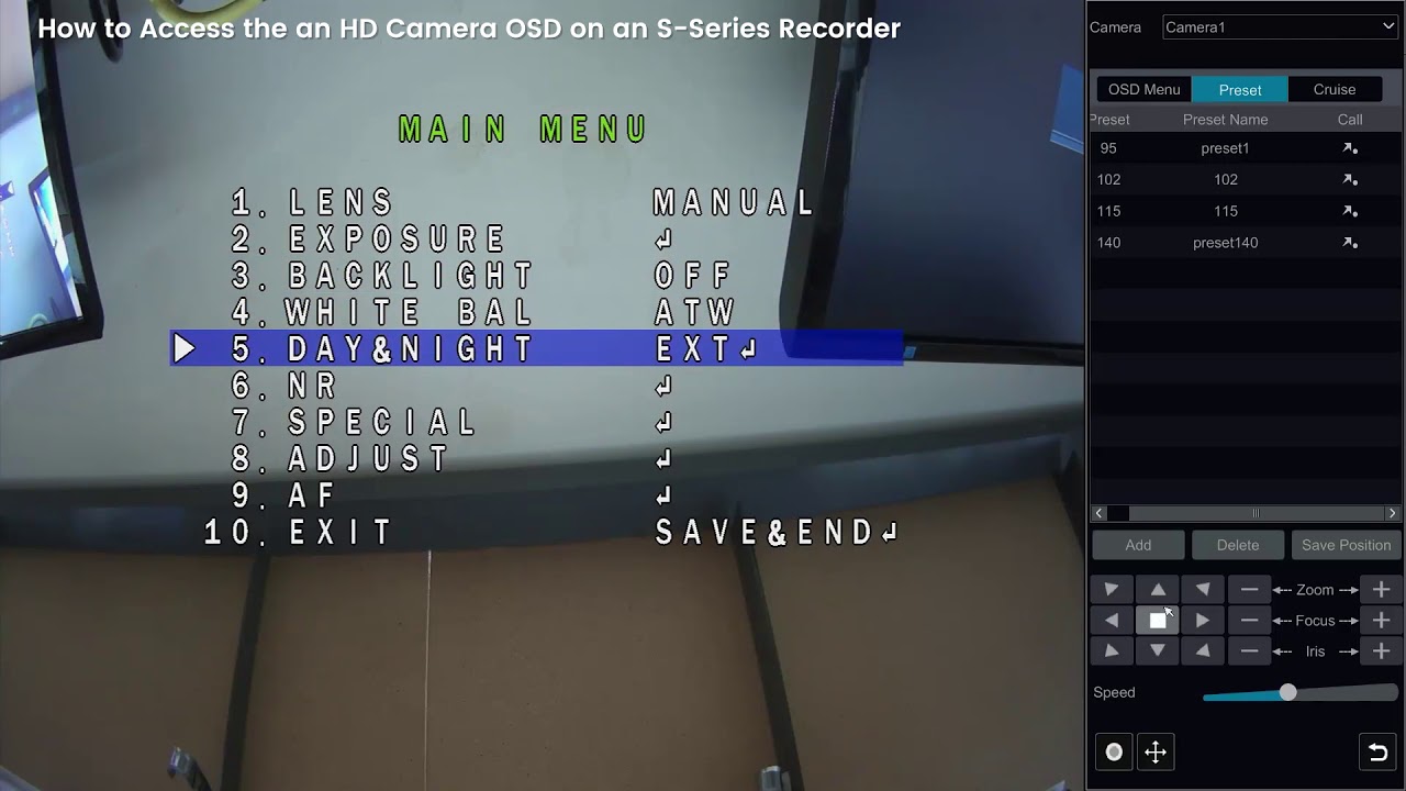 TUTORIAL - How to access an HD Camera OSD on an S Series Recorder - YouTube