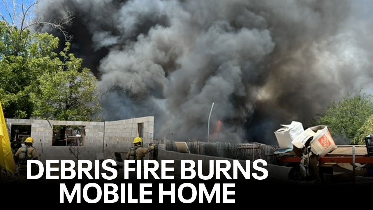 Large debris fire in Phoenix - YouTube