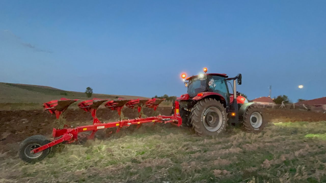 Case maxxum 125 5 li dönerli pulluk tarla denemesi - YouTube