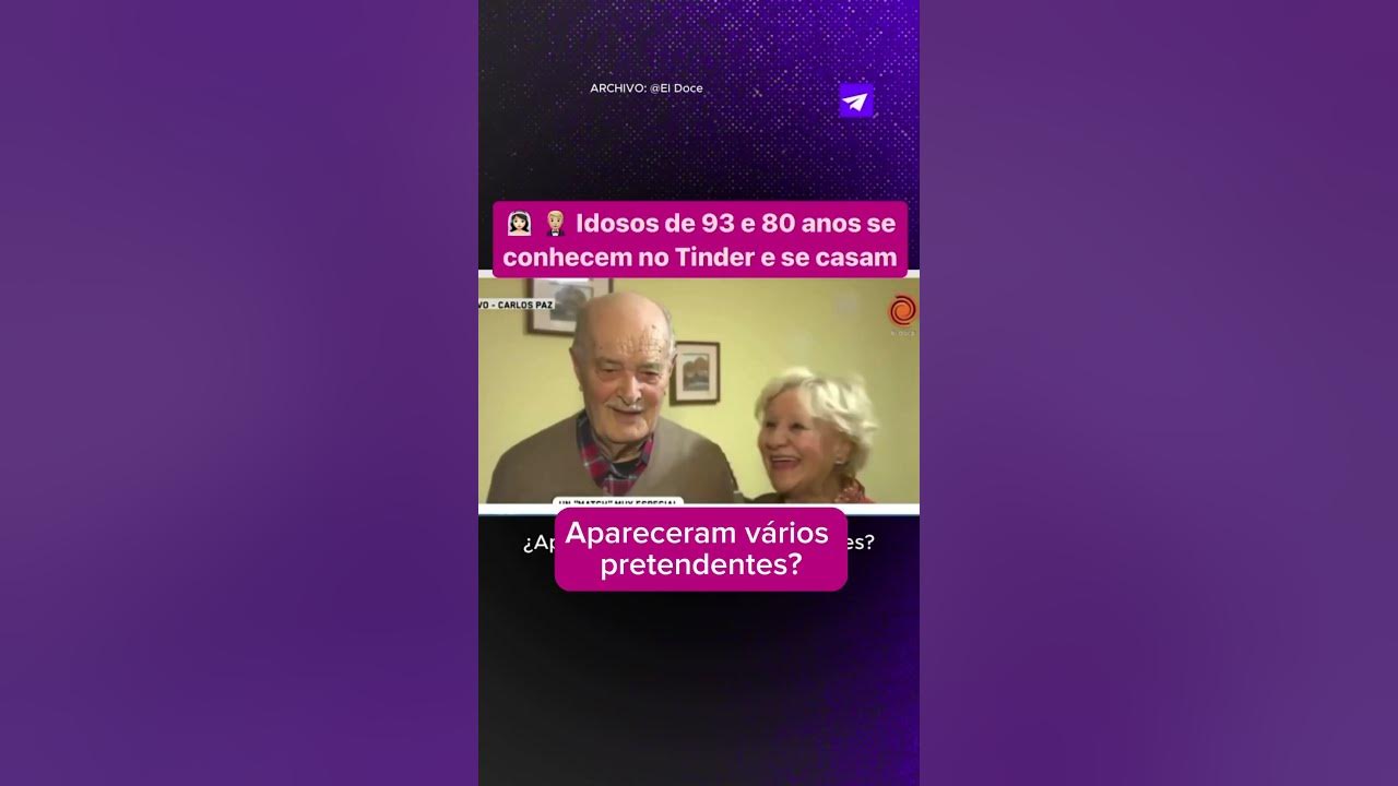 Idosos de 93 e 80 anos se conhecem no Tinder e se casam - YouTube
