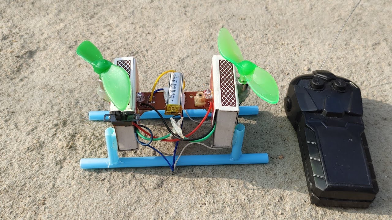 How to make remote control matchbox drone at home diy mini drone - YouTube