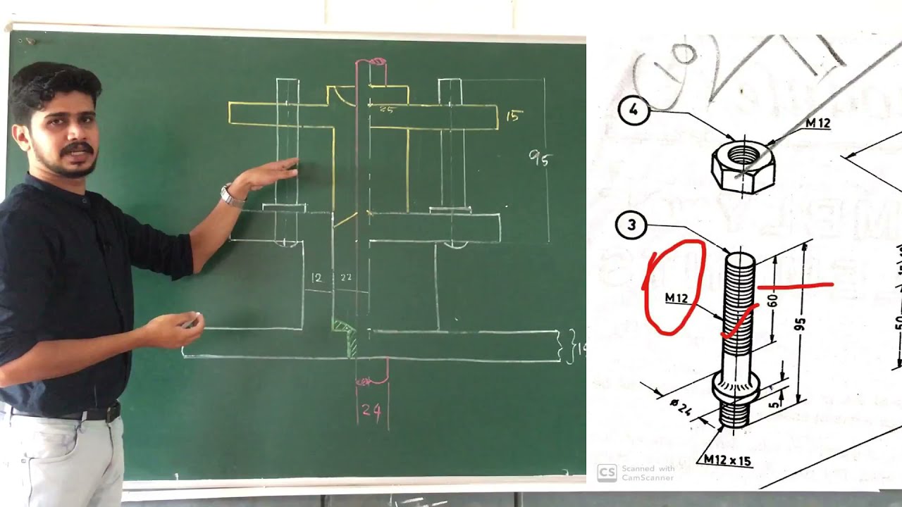STUFFING BOX ! MACHINE DRAWING FOR DIPLOMA S3(ME & AU)! ASSEMBLE ...