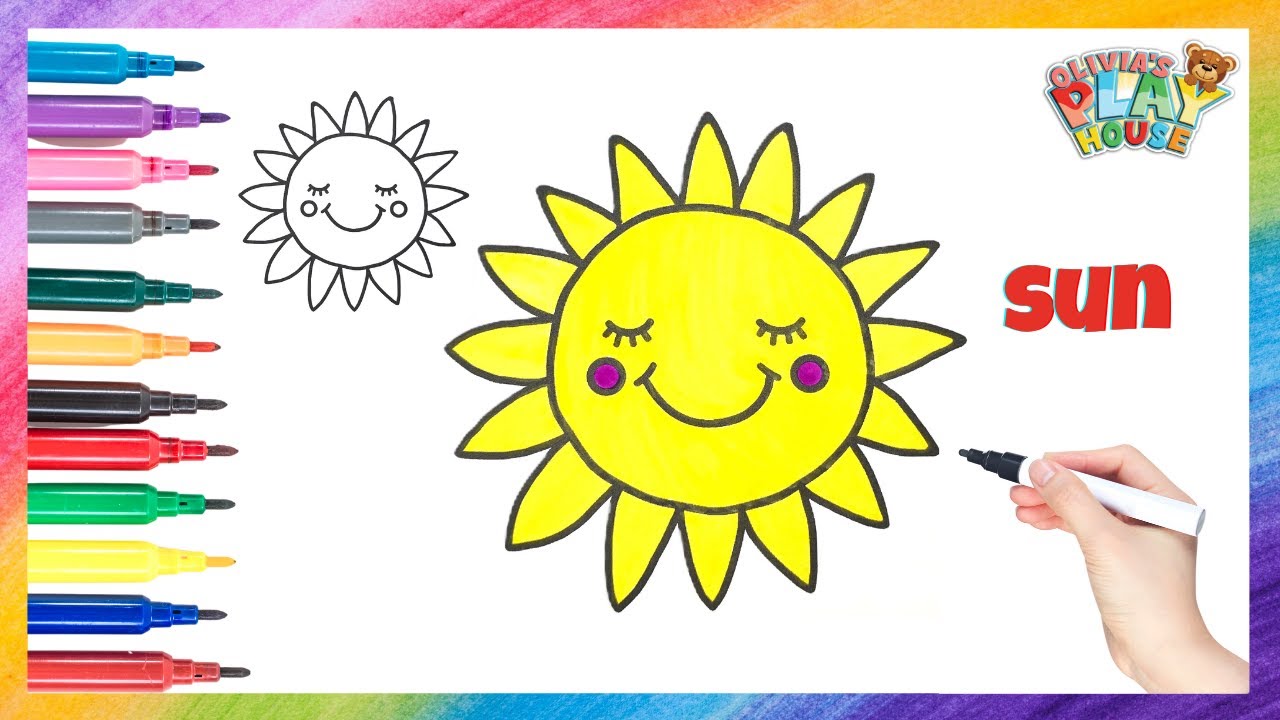How to color a sun with Crayola markers | Easy coloring for kids - YouTube