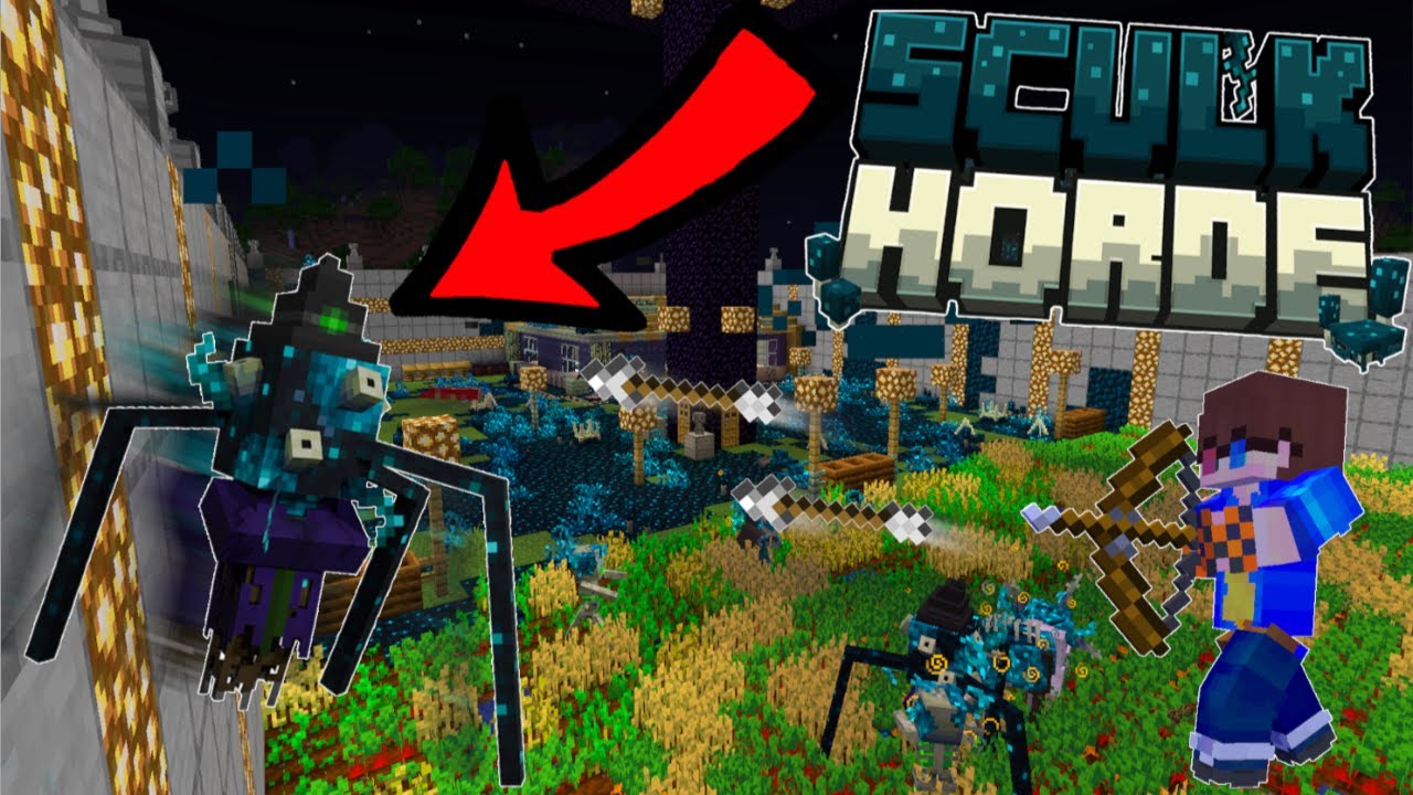 The Skulk's 1st Attack! Minecraft Skulk Horde Survival - YouTube