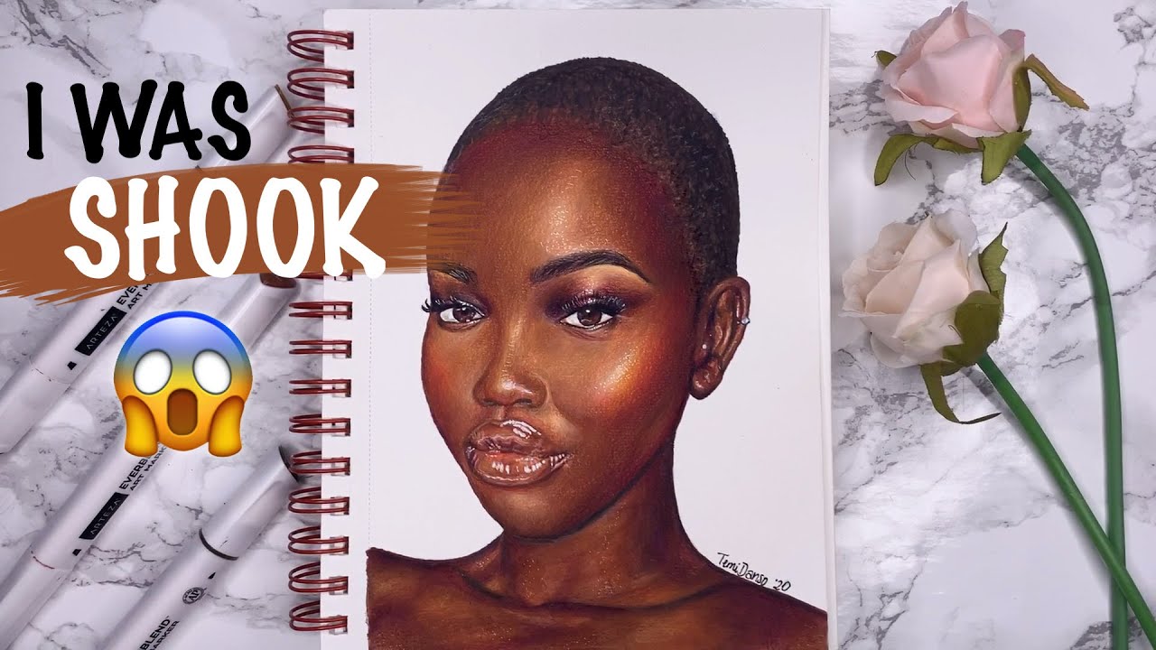 Drawing a REALISTIC PORTRAIT with Arteza Everblend Skin Tone Markers ...