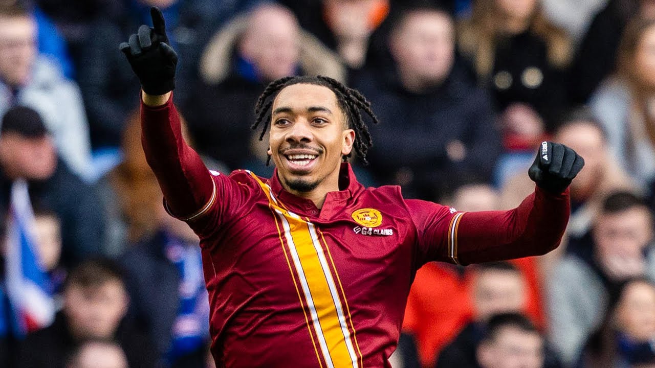 Theo Bair opens the scoring at Ibrox - YouTube