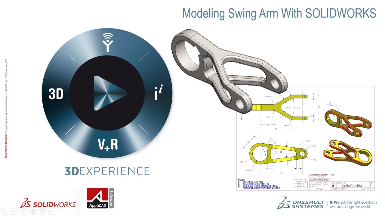One Day One Part SOLIDWORKS Mantap Episode 29 Design Swing Arm - YouTube