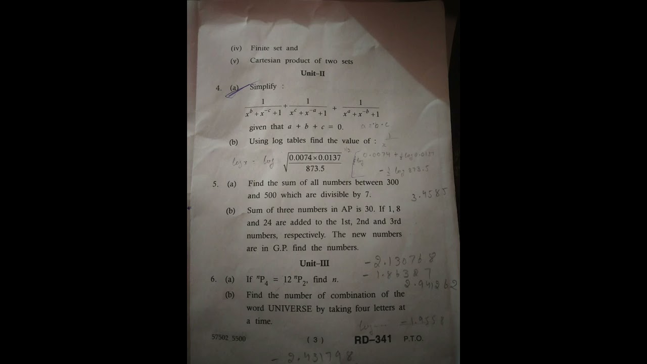 MDU (BBA 1st sem) question paper 2021 BUSINESS MATHEMATICS - YouTube