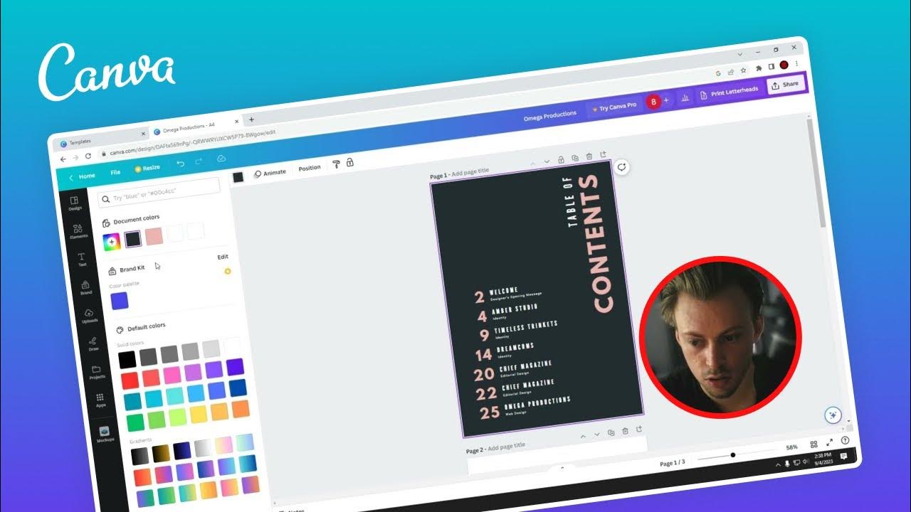 How do you create a Table of Contents in Canva - YouTube