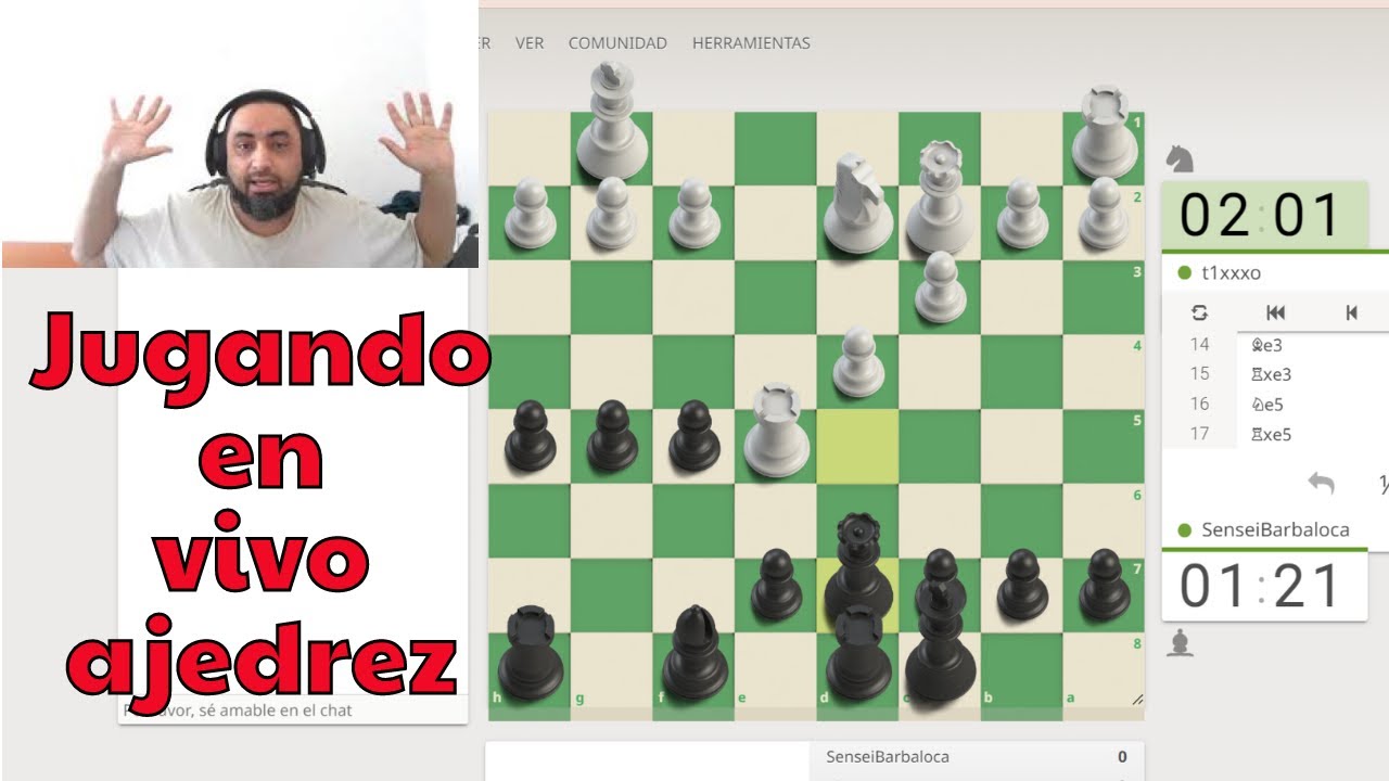 Jugando ajedrez en vivo - YouTube