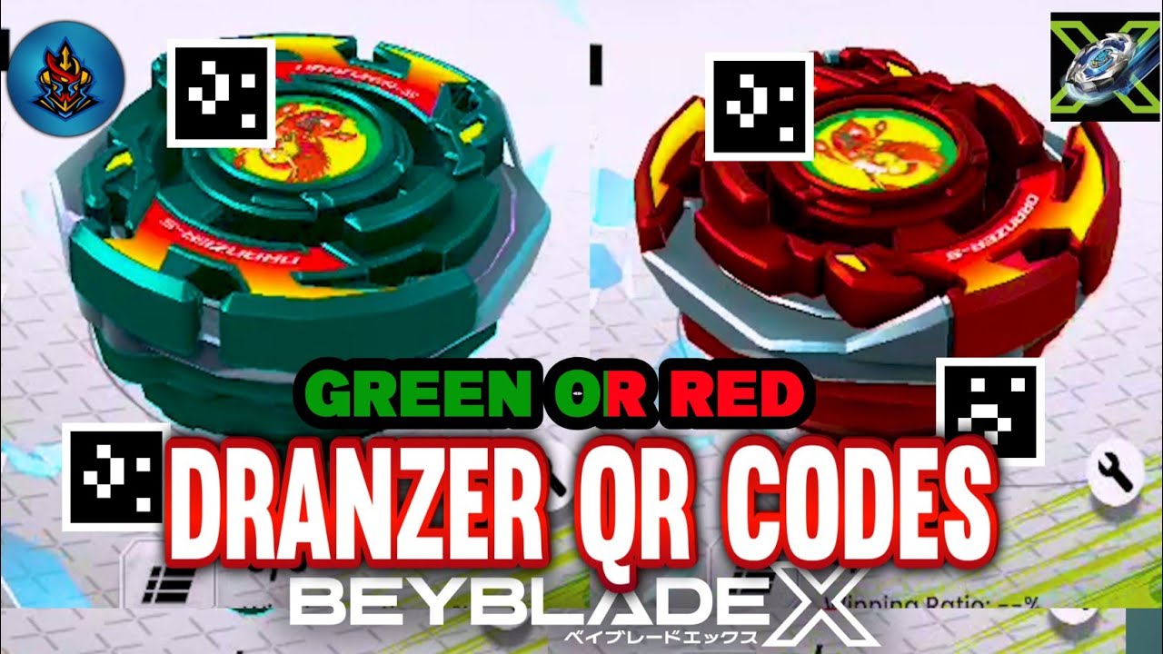 BEYBLADE X APP : RED or GREEN DRANZER SPIRAL QR CODES AND GAMEPLAY ...