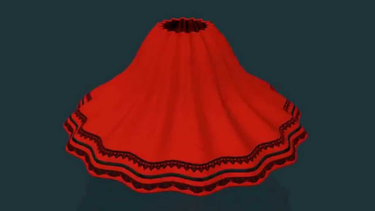 Test rig for animation skirts. - YouTube