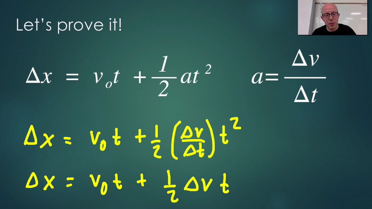 Deriving the Kinematic Equations (Algebra Only) - YouTube