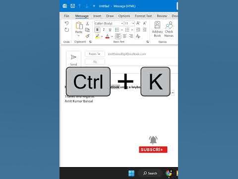 What Does Ctrl + K do in Microsoft Outlook? #shorts - YouTube