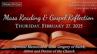 Today S Catholic Mass Readings Gospel Reflection Thursday February 27 ...