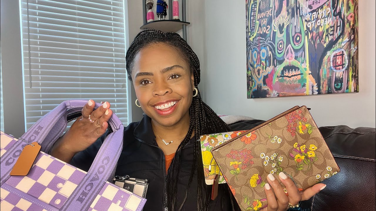 Coach Outlet Haul! Checkerboard and Floral Print Collection😍 Smith Tote ...