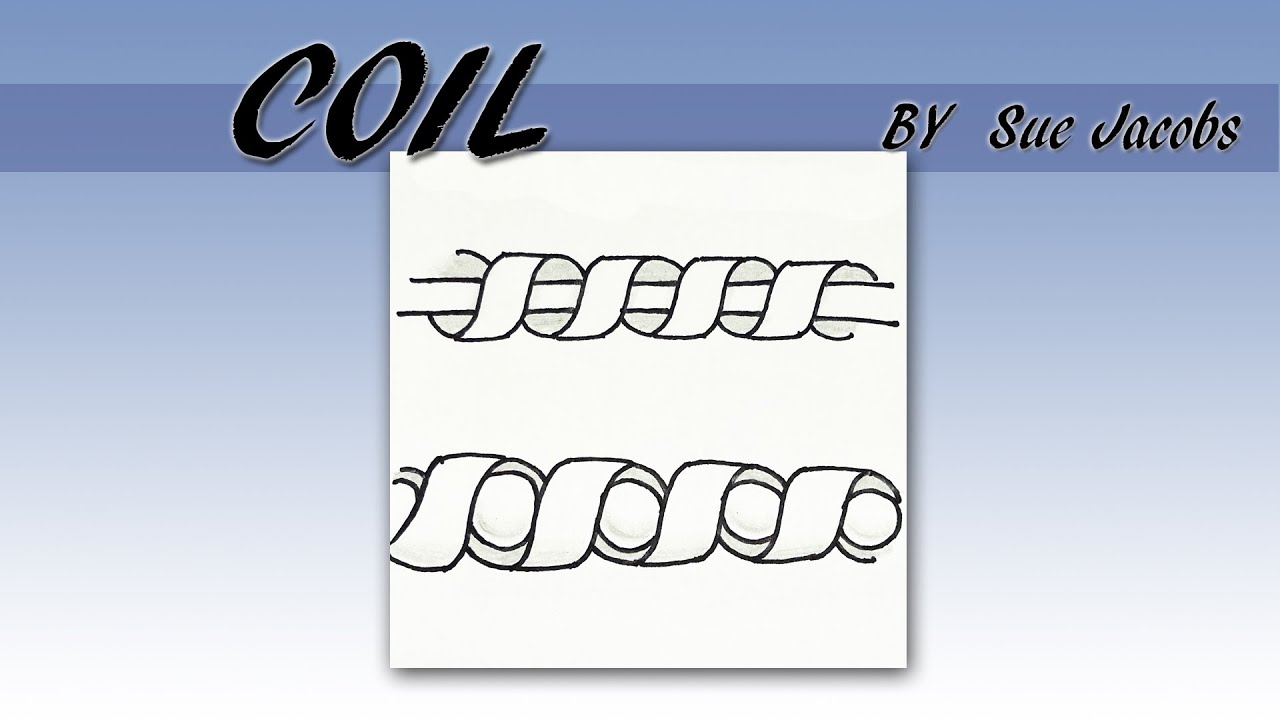 如何畫一般圖樣How to draw the Tangle Pattern COIL - YouTube