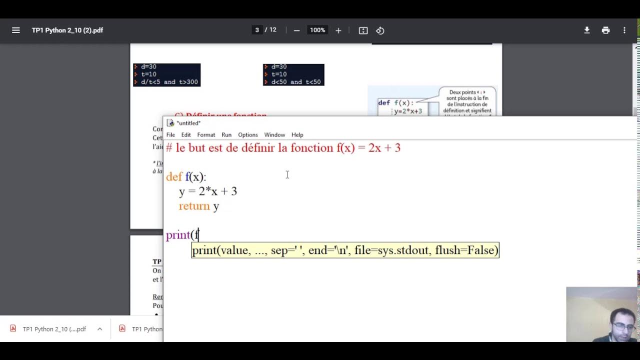 python cours: opérations et fonctions - YouTube