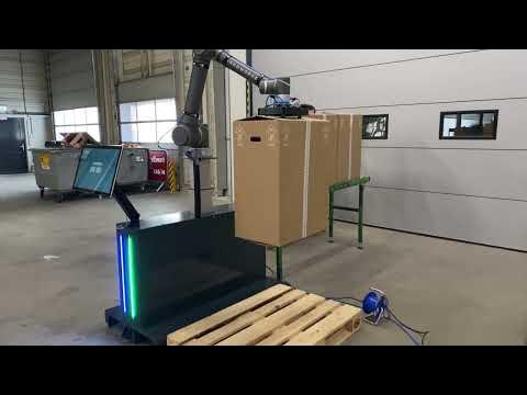 Cobot palletizer met een Techman Robot TM12 - YouTube