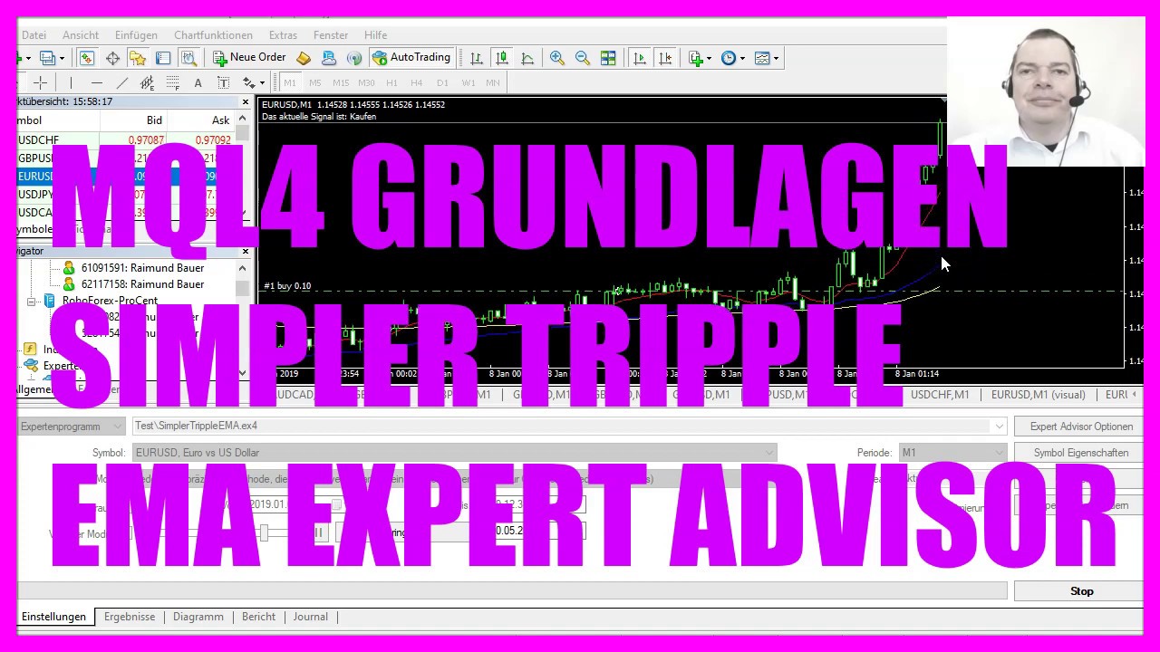 MQL4 TUTORIAL GRUNDLAGEN - 72 SIMPLER TRIPPLE EMA - YouTube