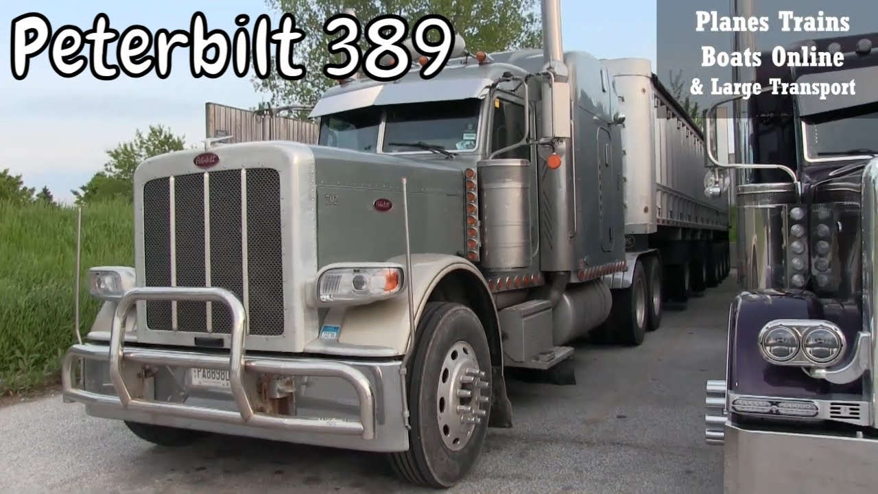 Grey Peterbilt 389 At Truck Stop In Sarnia Ontario - YouTube