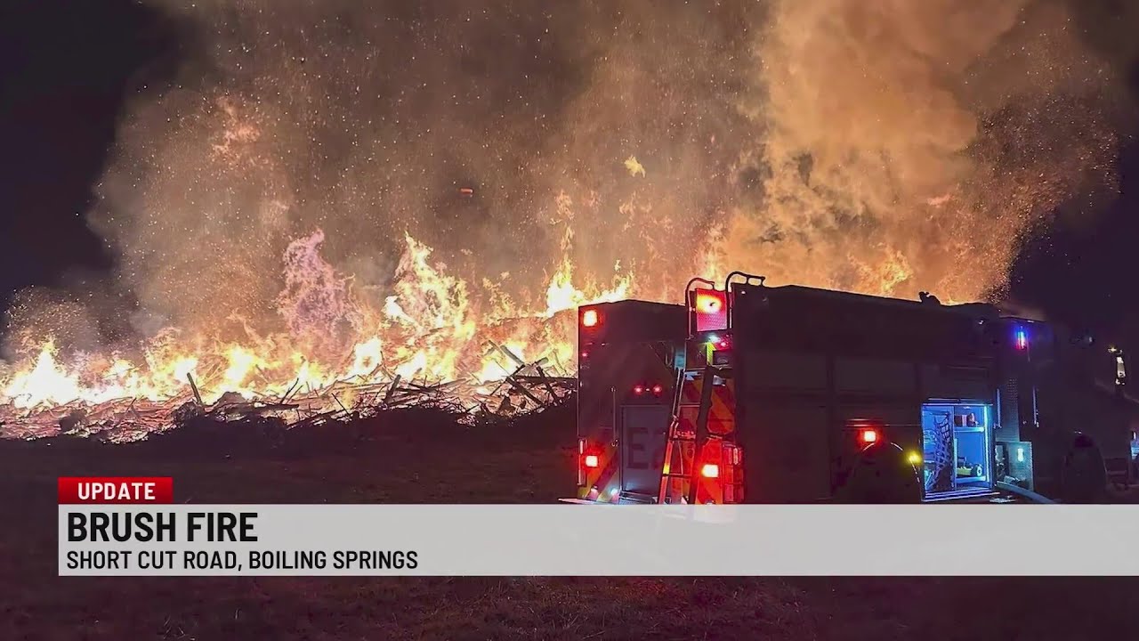 Boiling Springs brush fire under investigation - YouTube