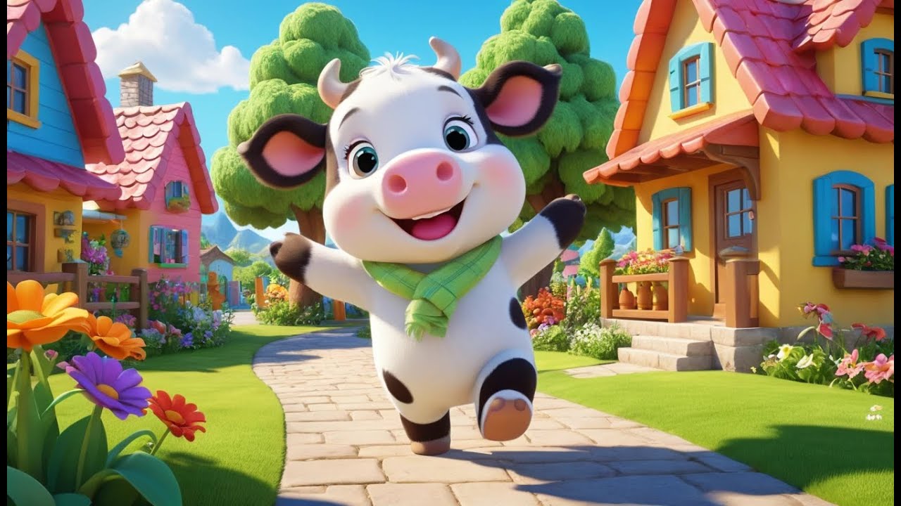 Baby Moo Moo Dancing | Cute Farm Animal Dance Song for Toddlers | Fun ...