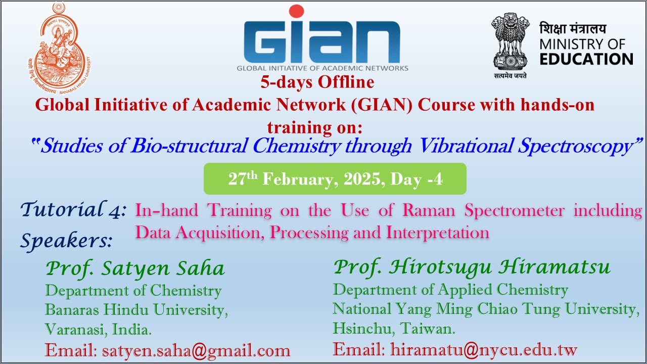 Tutorial 4: Raman Spectroscopy instrumentation by Prof. Hirotsugu ...
