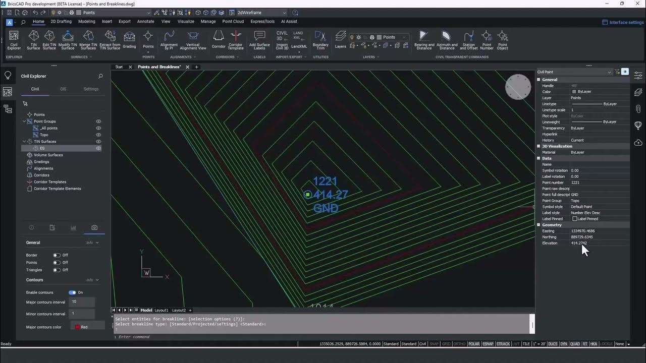 Trabajar con superficies TIN en BricsCAD® Pro V24 para usuarios civiles ...