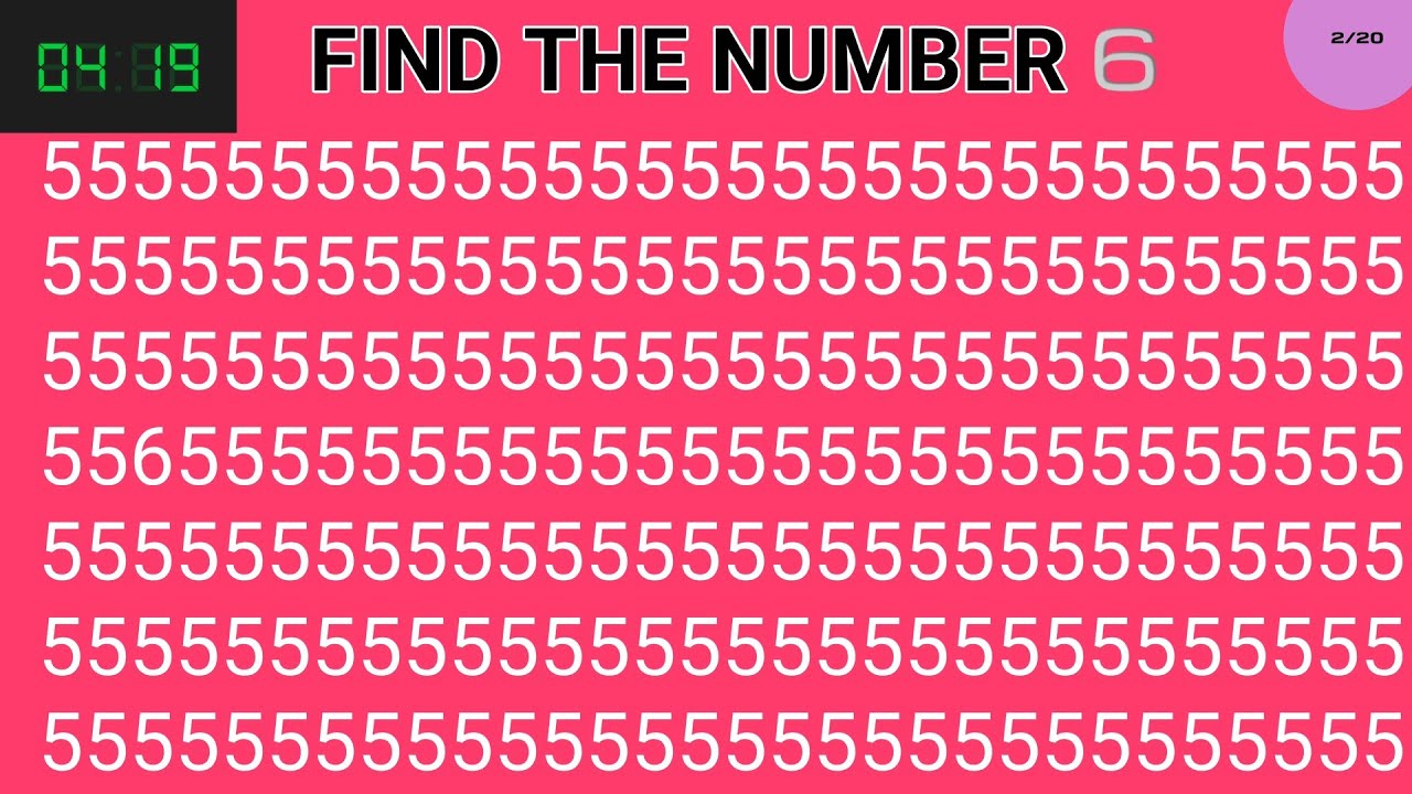 Find the odd Number - Letter - Spot the difference game. - YouTube