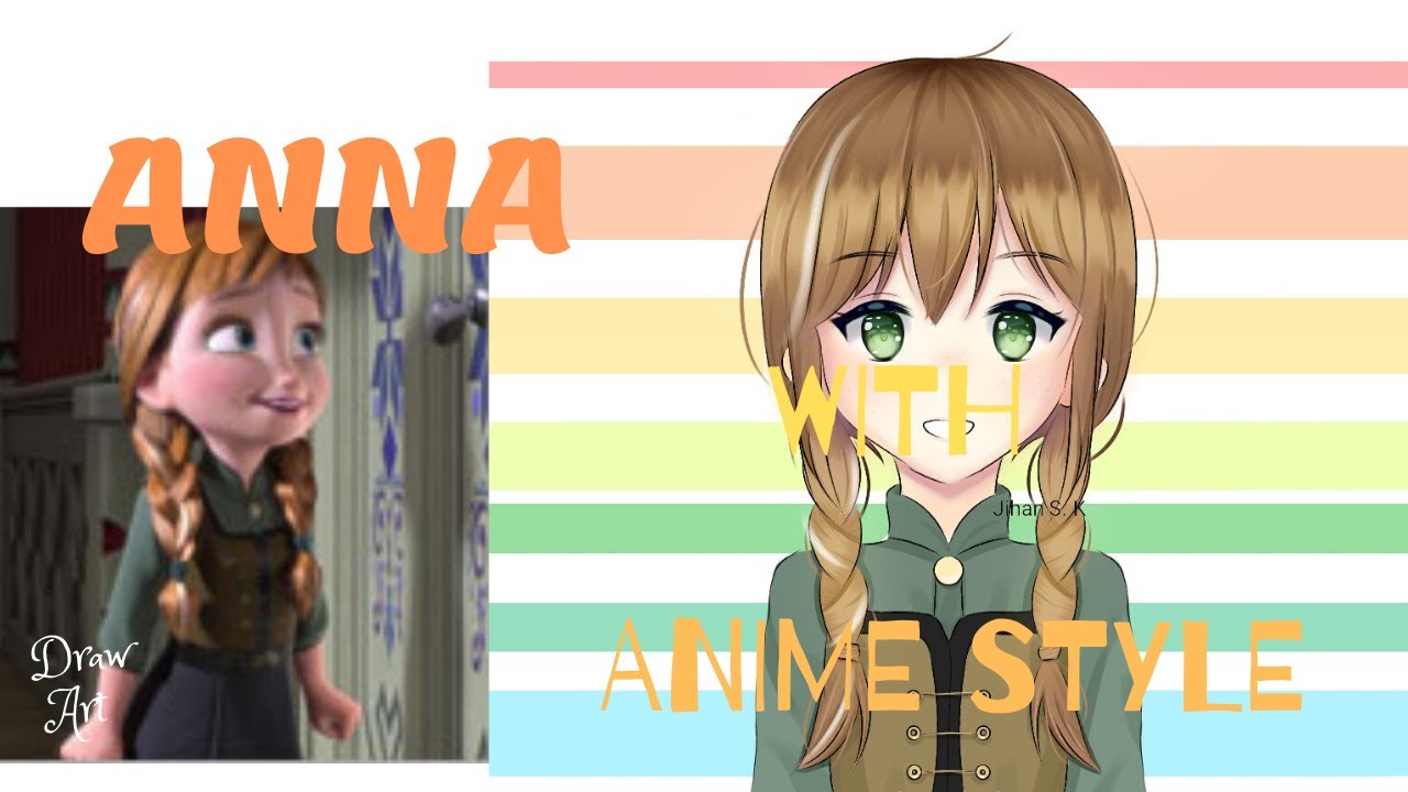 Anna frozen with anime style [SpeedDrawing] - YouTube