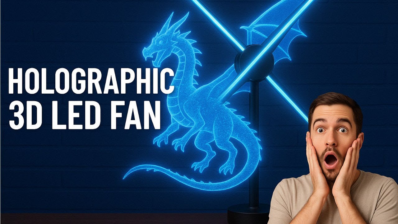 HOLOGRAPHIC 3D led fan in action at home mind blowing! - YouTube