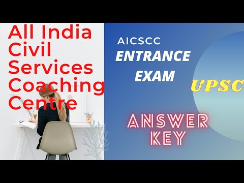 AICSCC| All India Civil Service Coaching Centre |ANSWER KEY |entrance ...